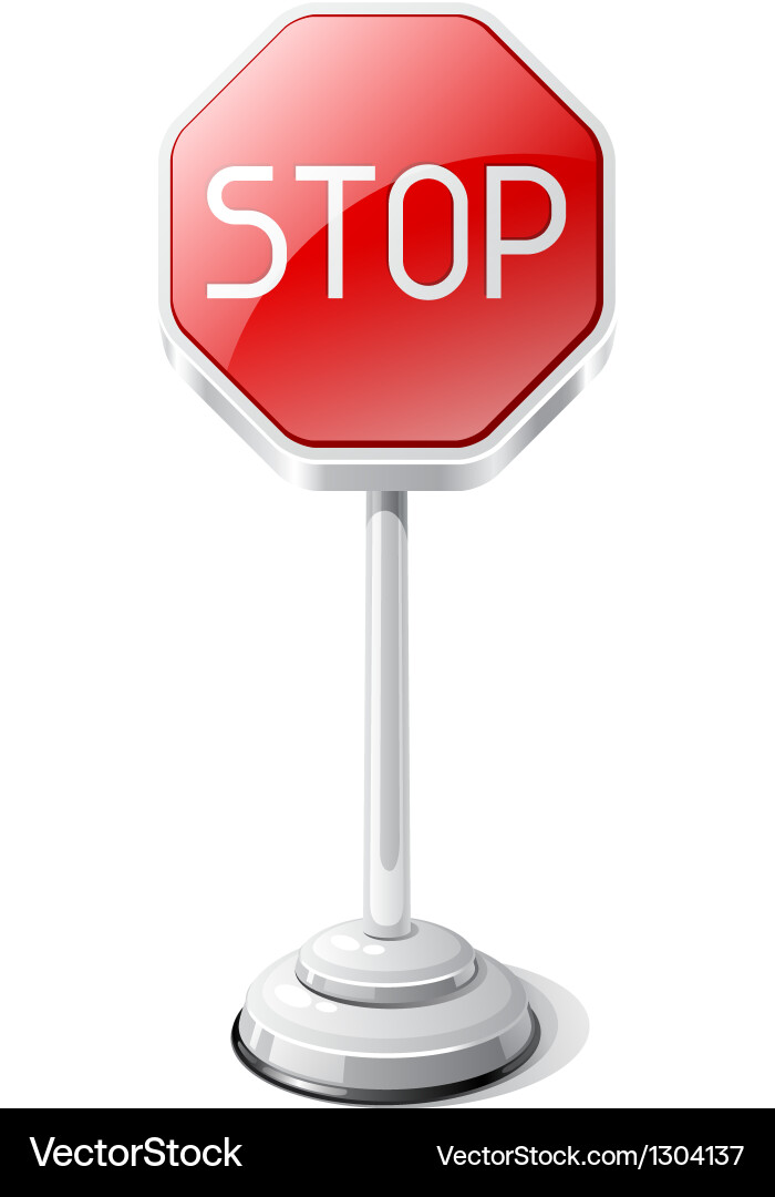 Stop road traffic sign isolated on white Vector Image