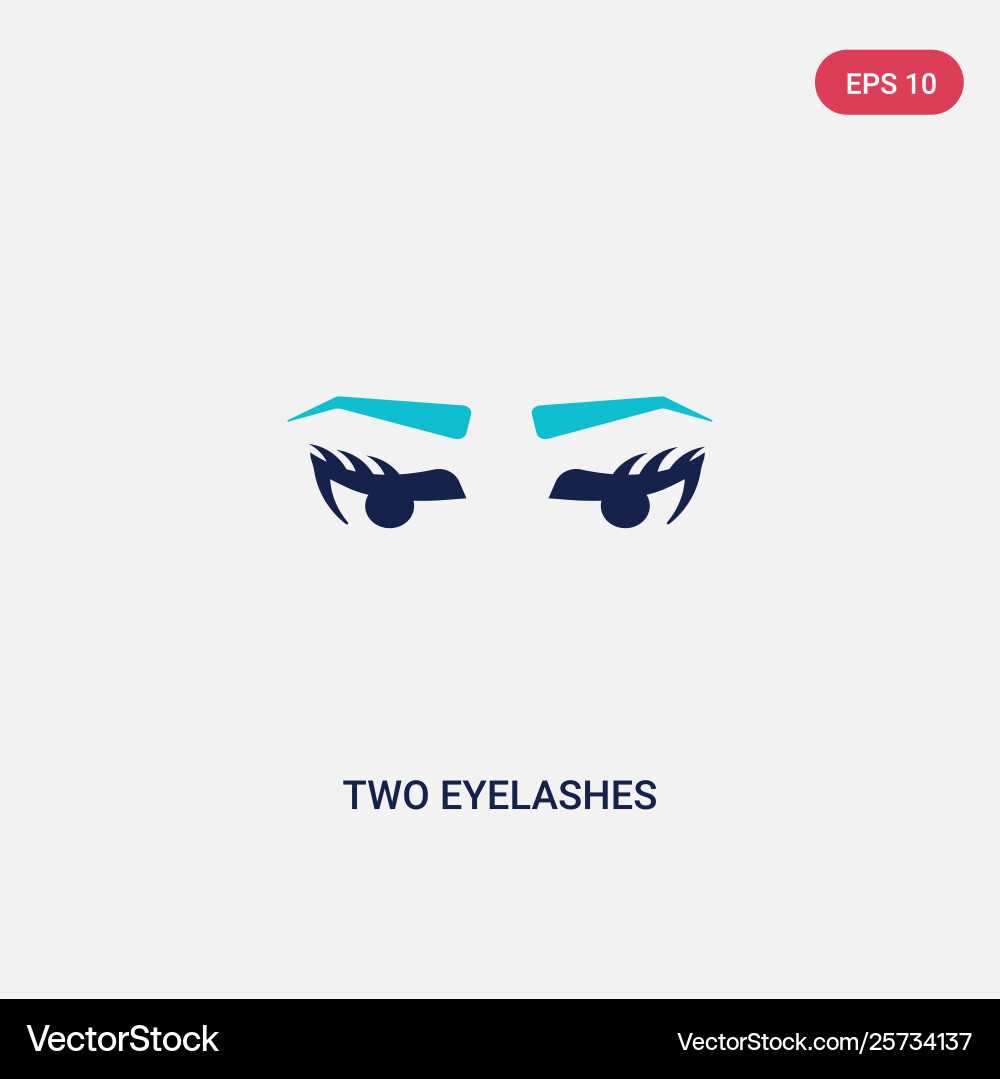 Two color eyelashes icon from beauty concept Vector Image