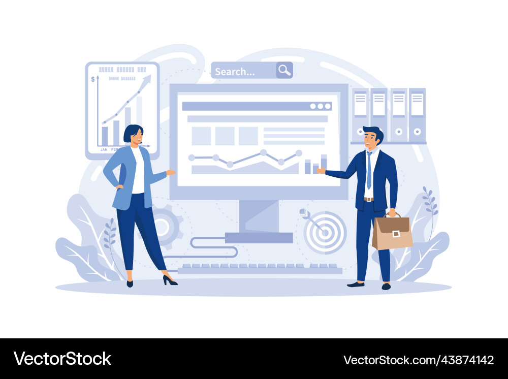 Business top management online service Royalty Free Vector