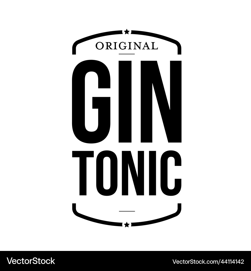 Cocktail gin tonic vintage sign Royalty Free Vector Image