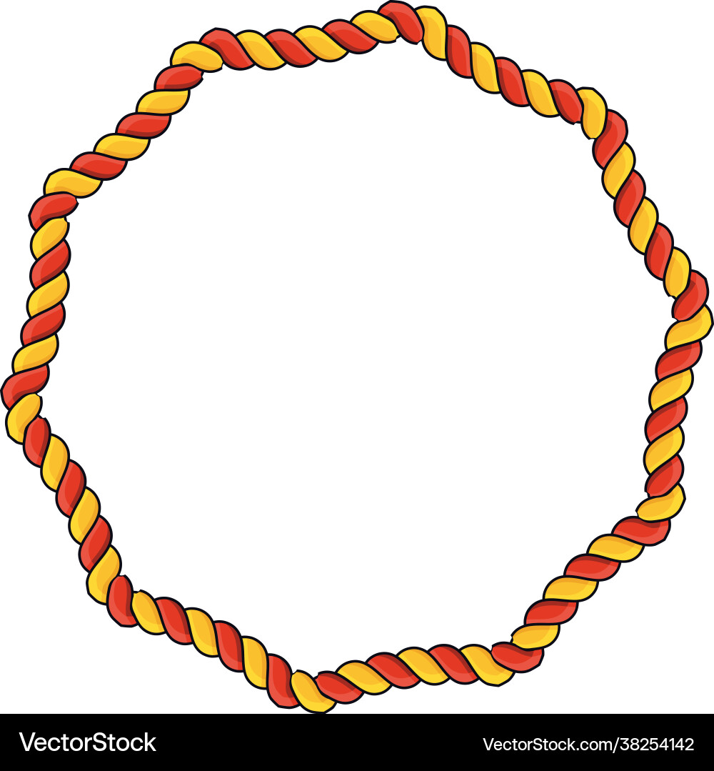 Collection round outline decorative rope border Vector Image