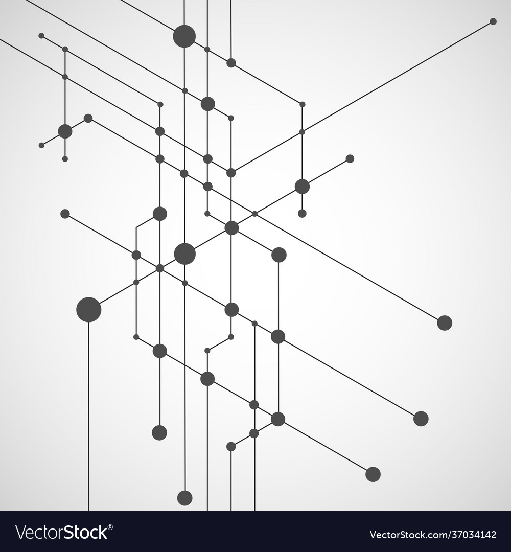 Connecting dots and lines on white Royalty Free Vector Image