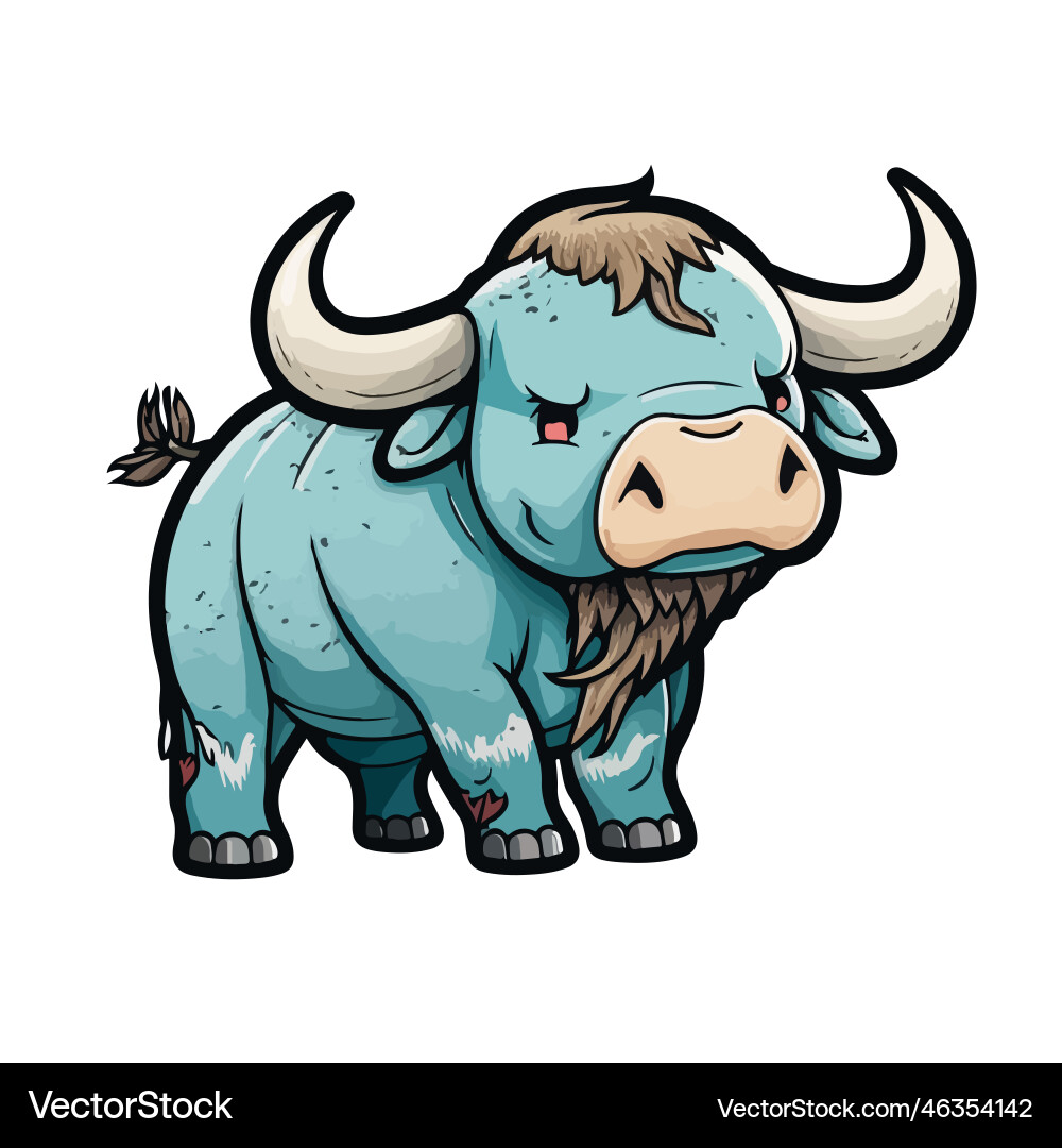 Cute bull cartoon style Royalty Free Vector Image