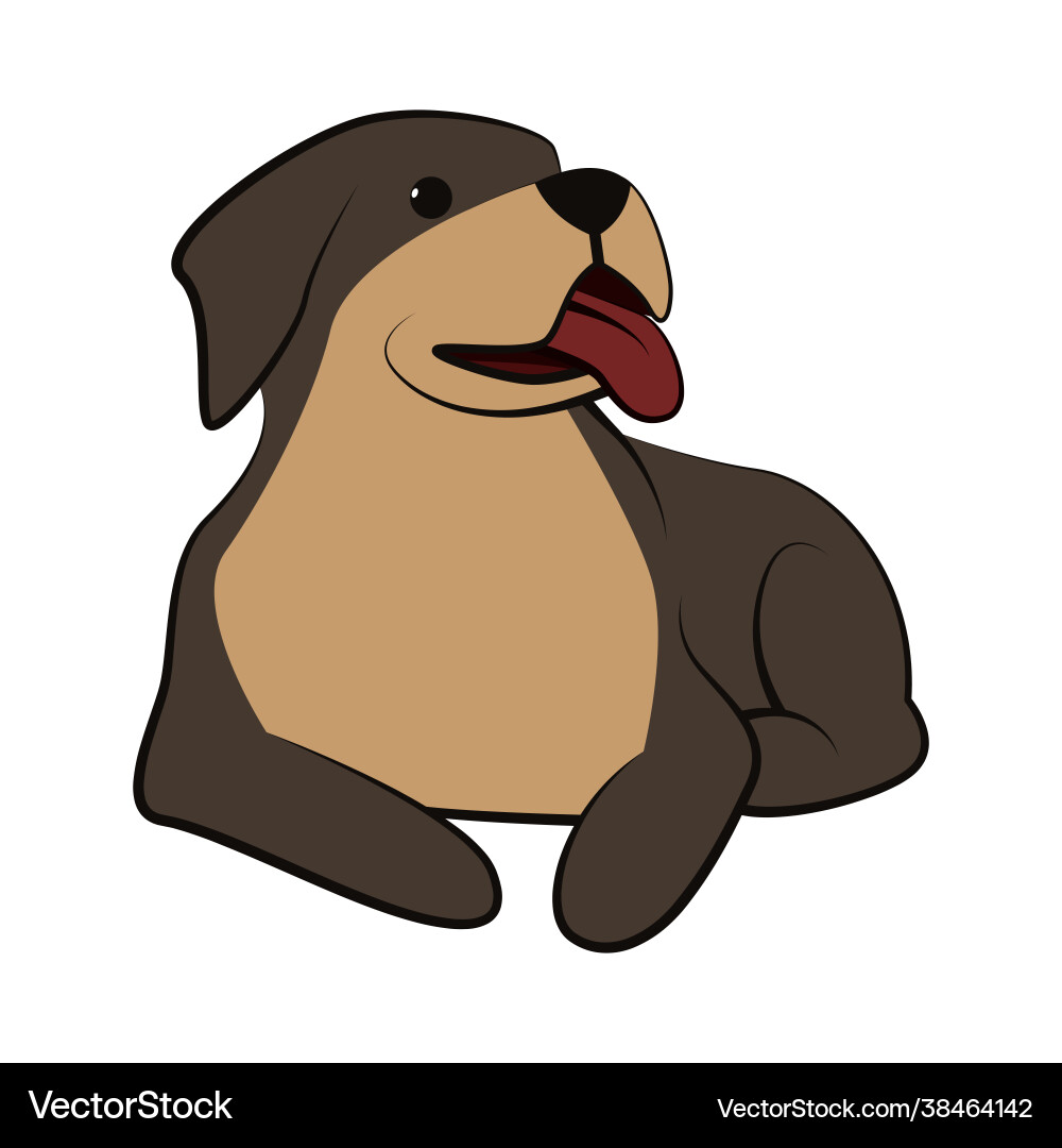 Cute cartoon icon a big dog Royalty Free Vector Image