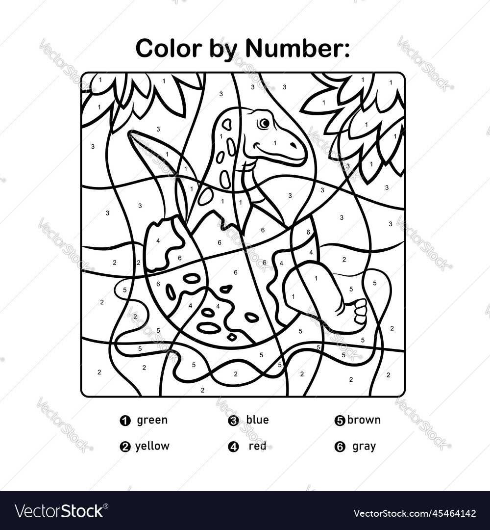 Dinosaur coloring page kids preschool activity Vector Image