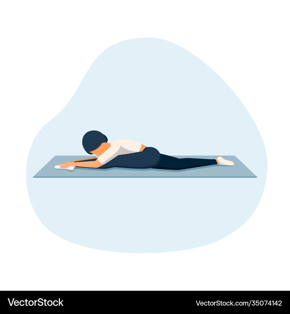 Doing splits women exercising yoga Royalty Free Vector Image