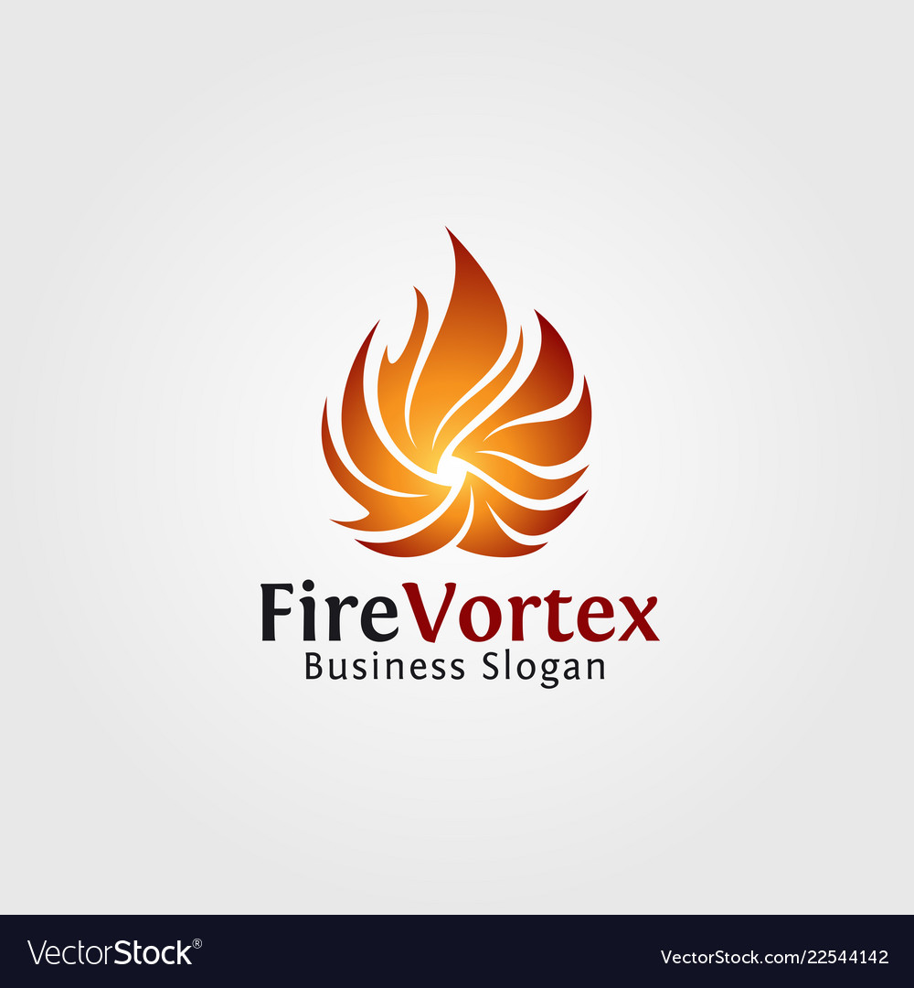 Fire vortex logo template Royalty Free Vector Image