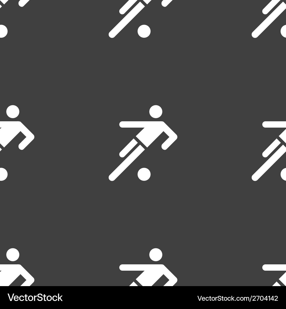Football player web icon flat design seamless gray