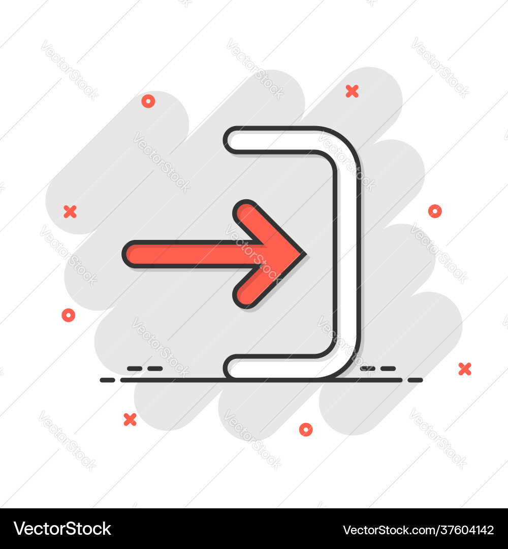 Login icon in comic style arrow access cartoon Vector Image