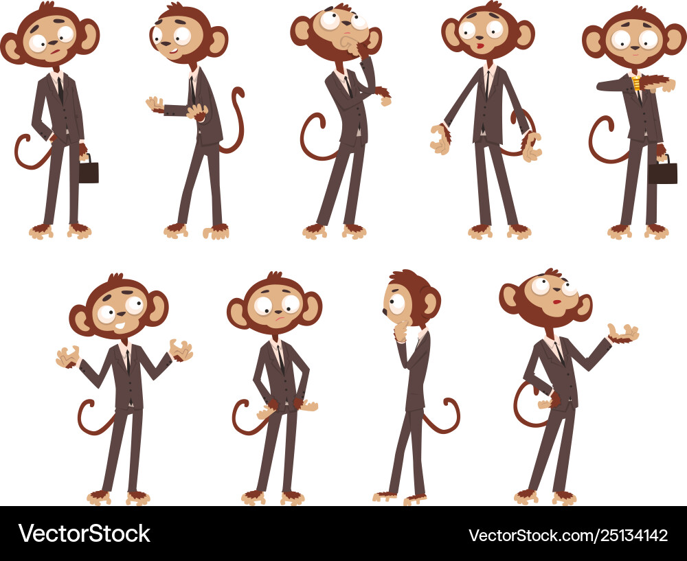Monkey businessman cartoon character dressed Vector Image