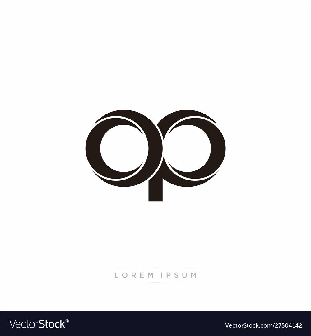 Op initial letter split lowercase modern monogram Vector Image
