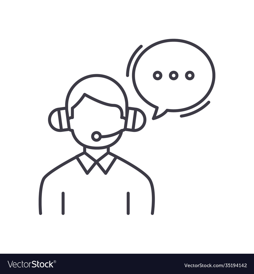 Operator icon linear isolated thin Royalty Free Vector Image