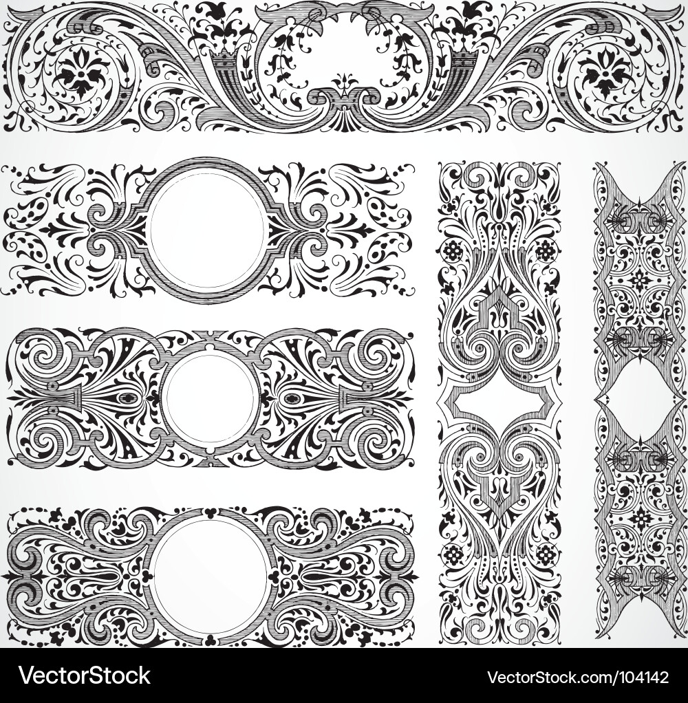 Print design traced Royalty Free Vector Image - VectorStock