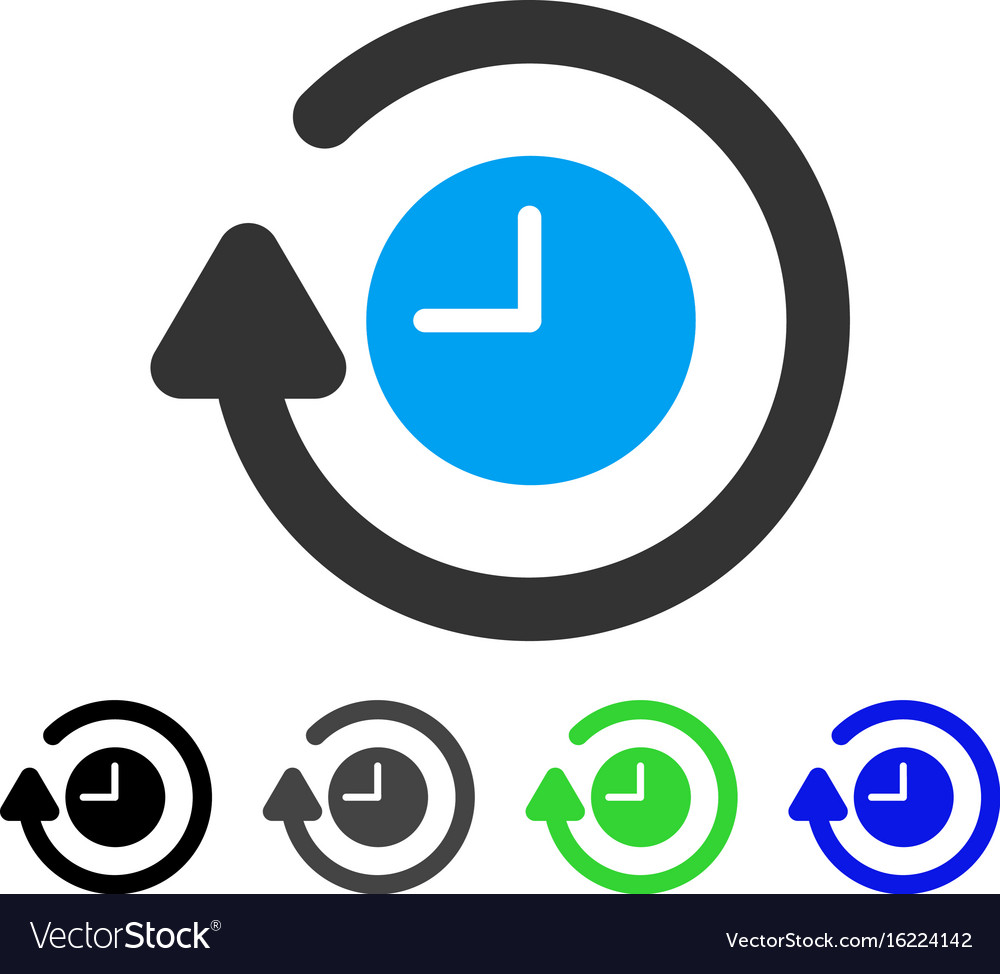 Repeat clock flat icon Royalty Free Vector Image