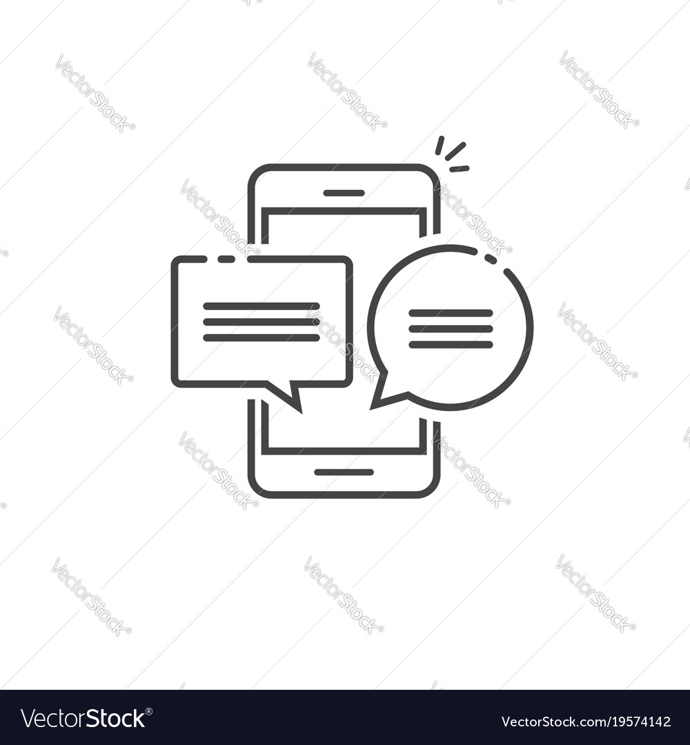 Smartphone chat message notifications icon Vector Image