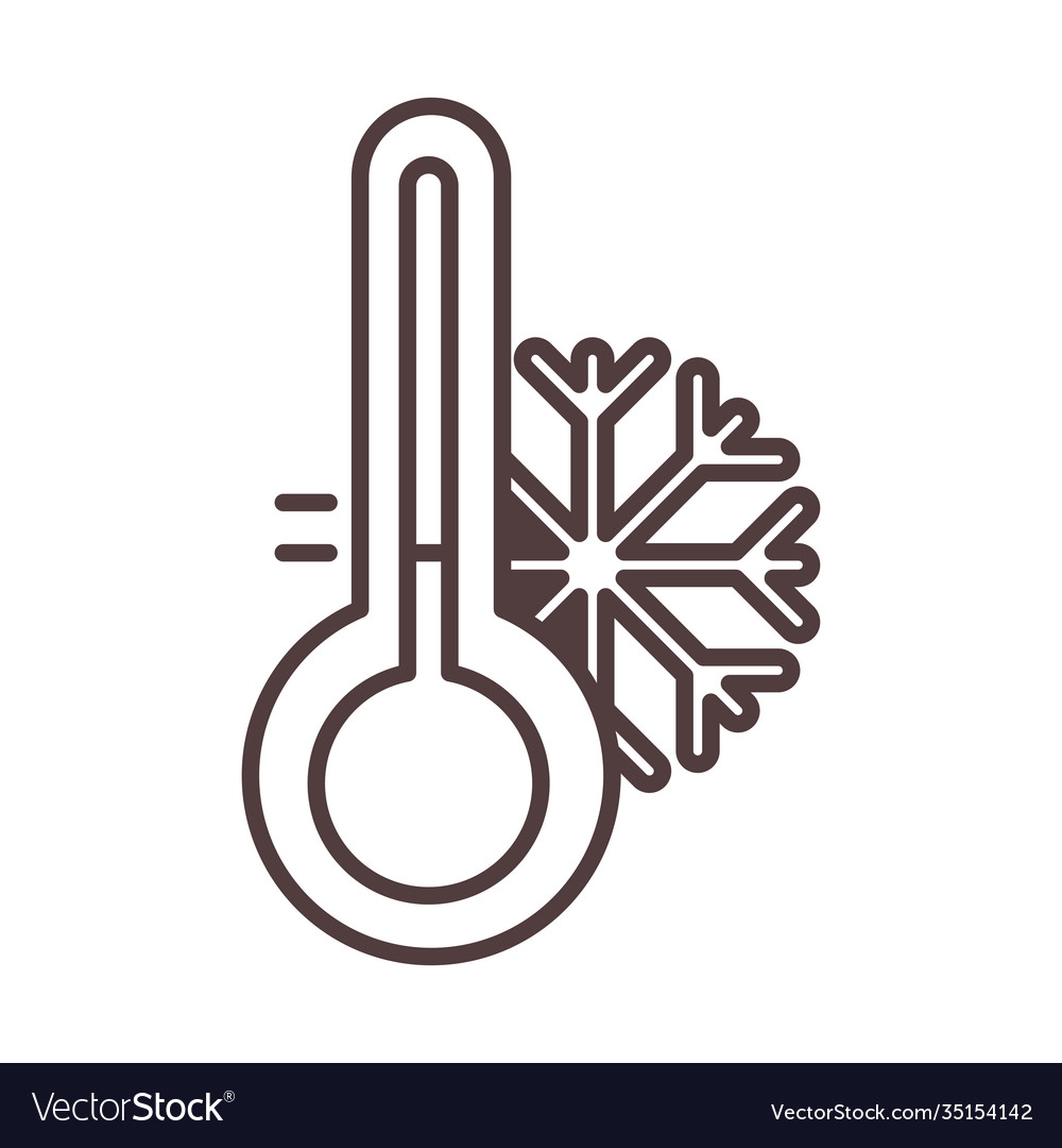 Weather winter snowflake cold temperature line Vector Image Weather winter snowflake cold temperature line Vector Image