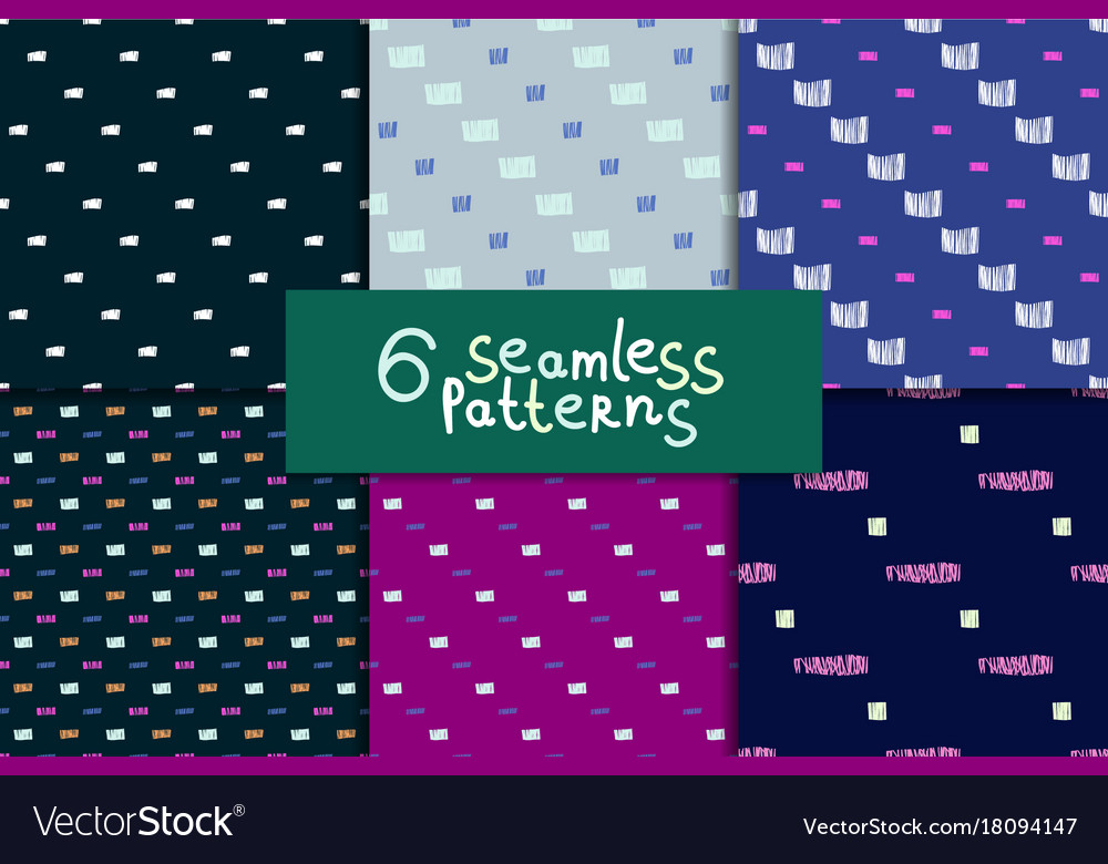 Abstract seamless pattern set Royalty Free Vector Image