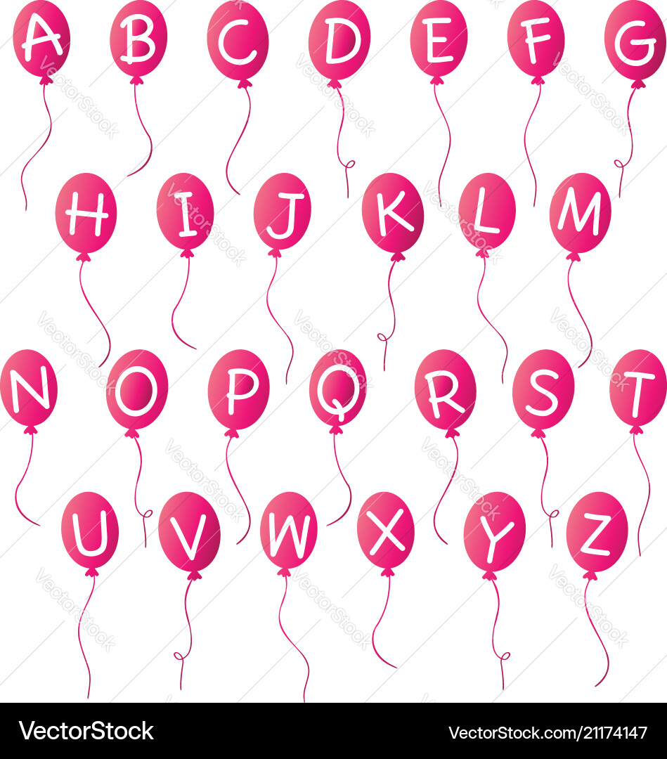 Balloon alphabet Royalty Free Vector Image - VectorStock