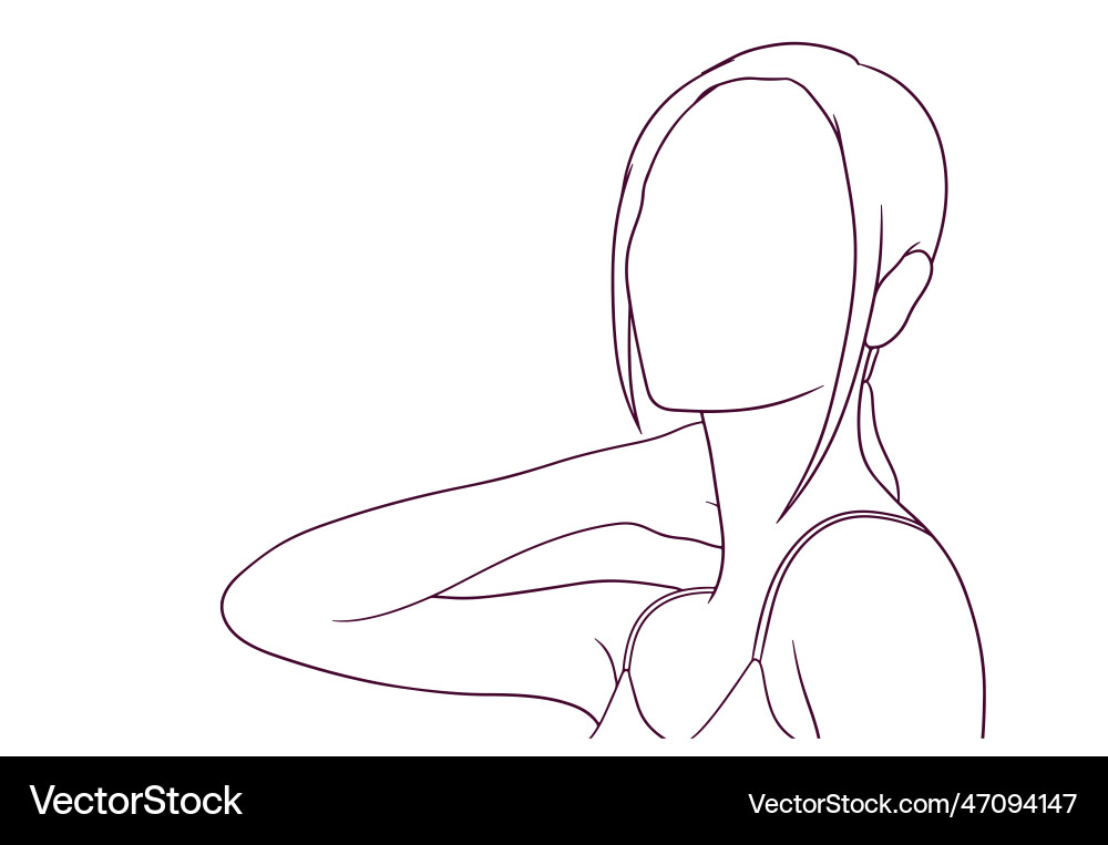 Beautiful woman posing hand drawn style Royalty Free Vector