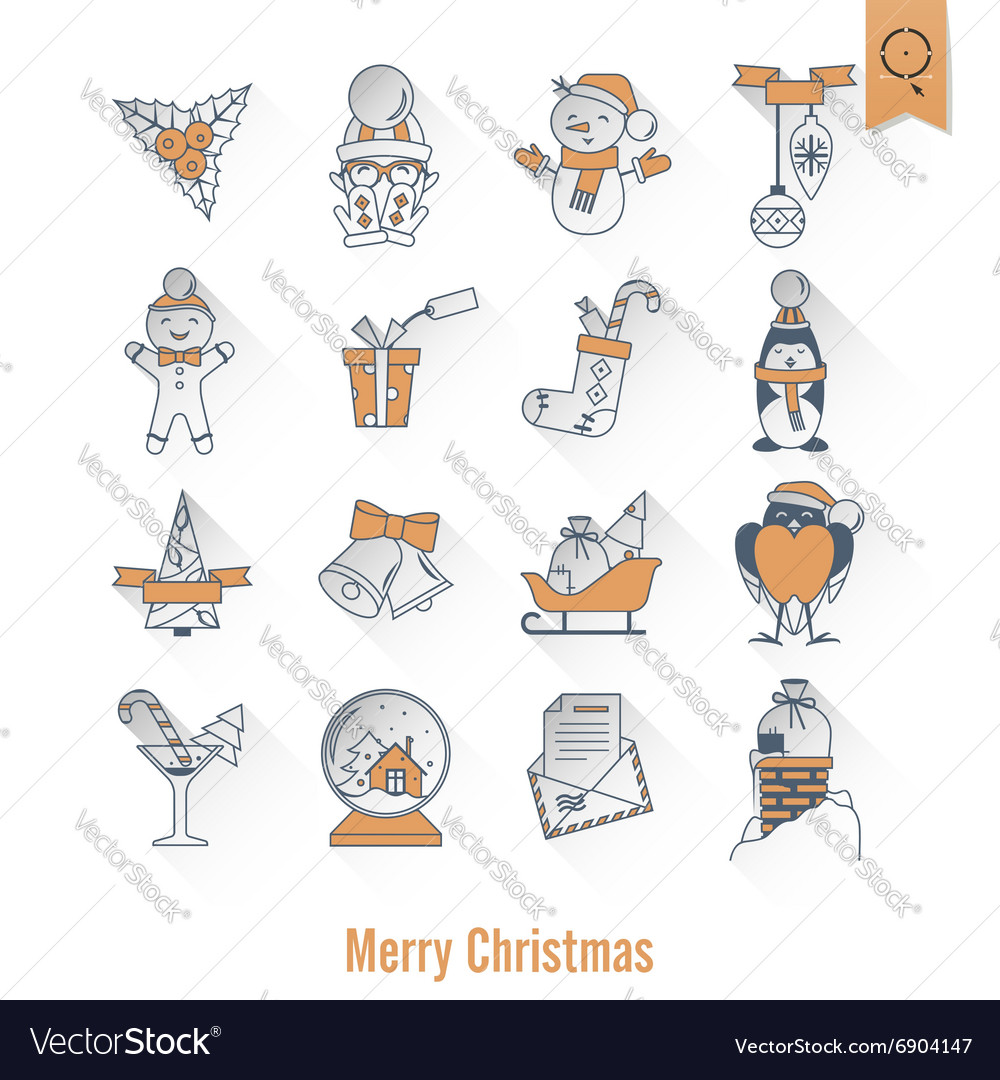 Christmas and winter icons collection Royalty Free Vector