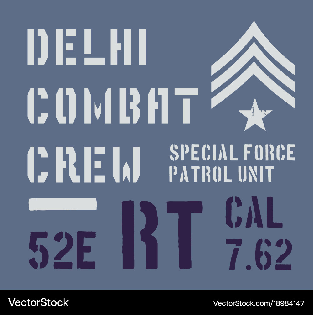 Delhi military plate design Royalty Free Vector Image
