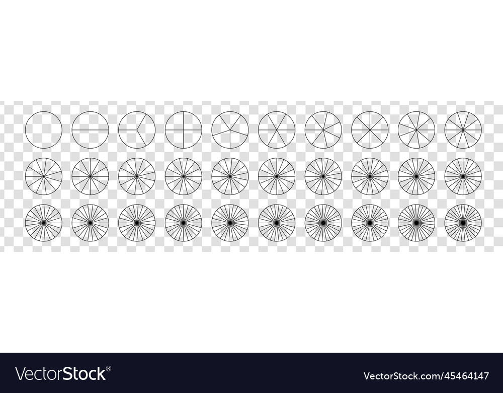 Divided geometric circles segment slice set Vector Image