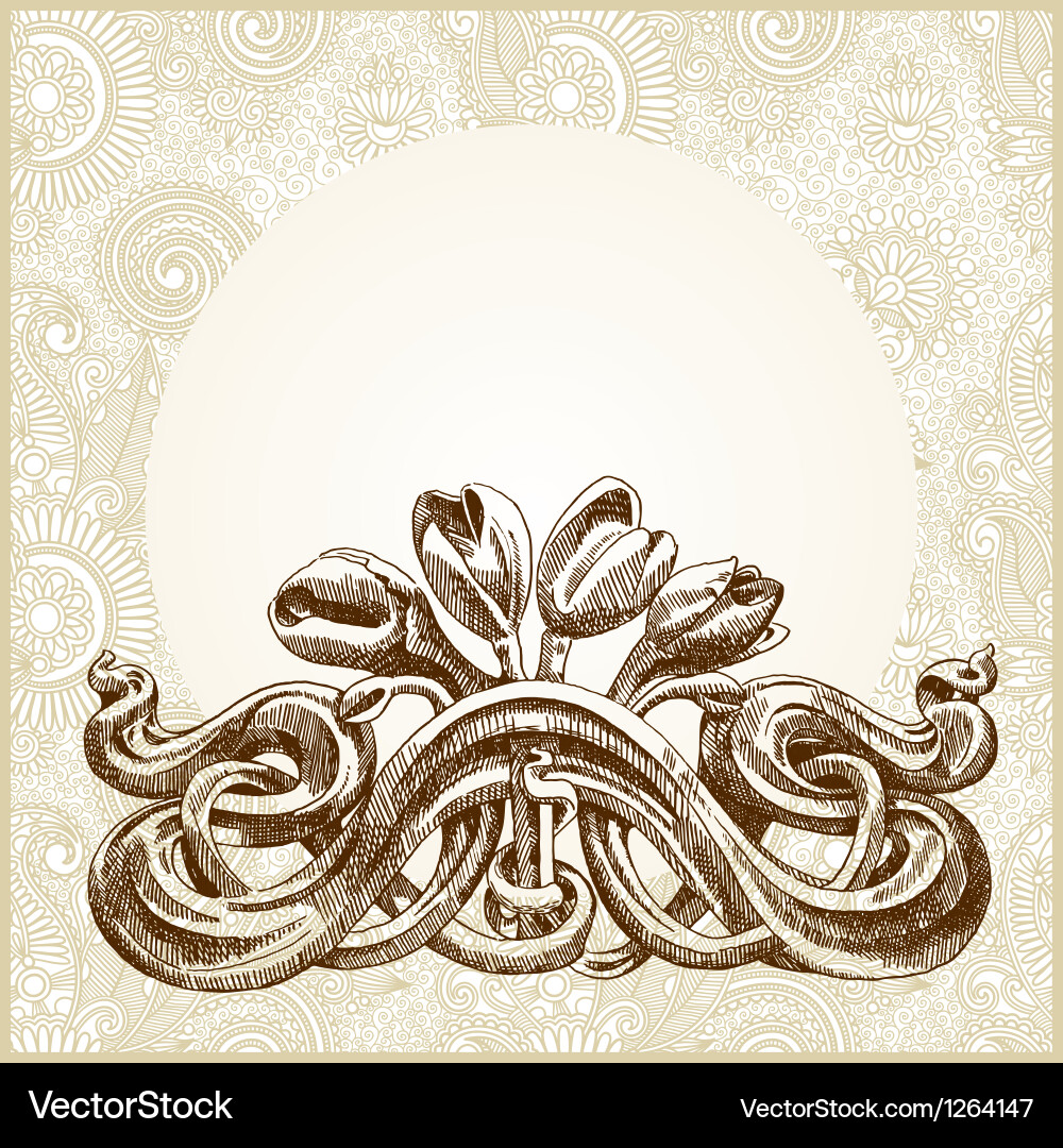 Frame ornate card announcement Royalty Free Vector Image