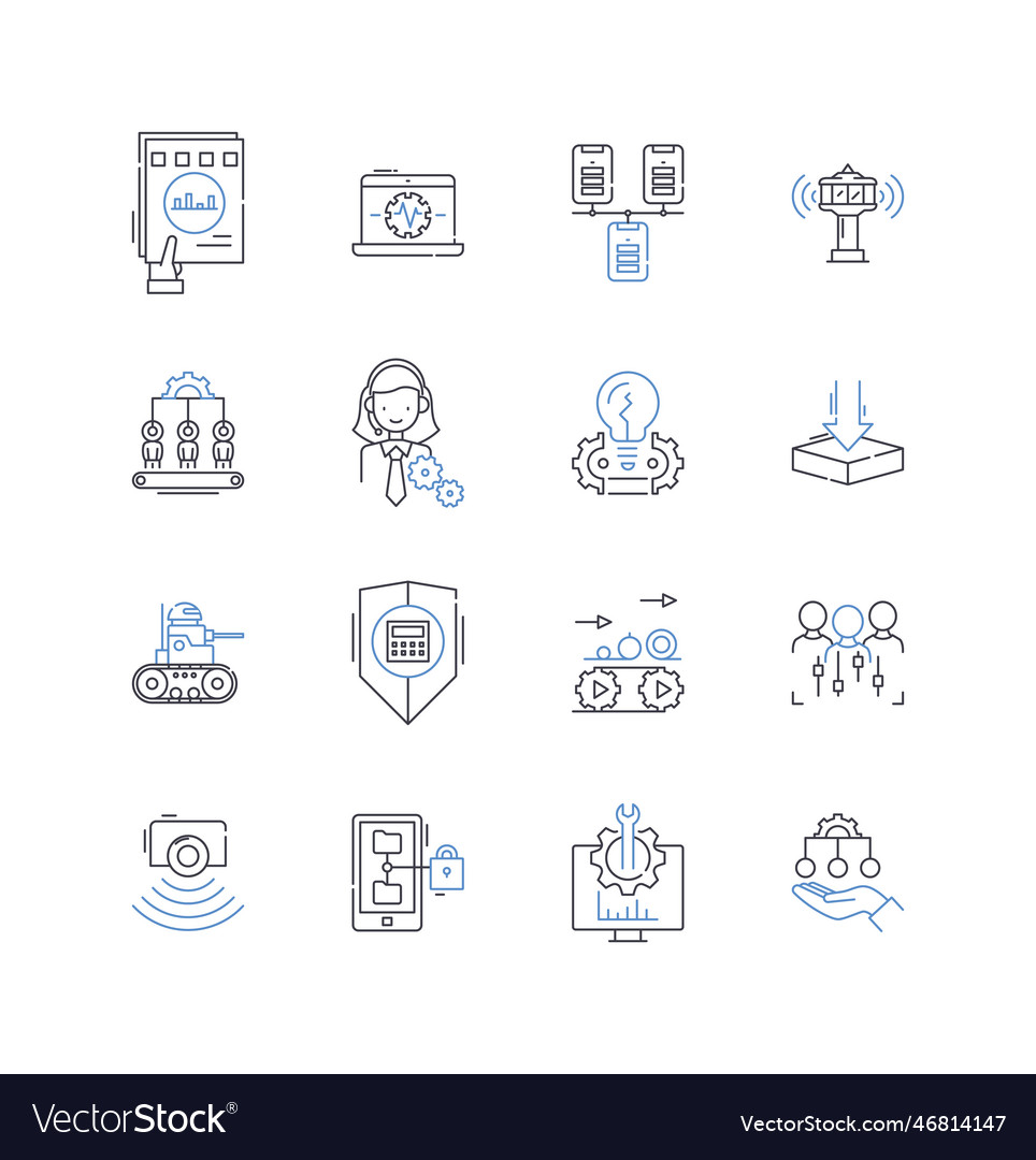 Futuristic creations line icons collection Vector Image