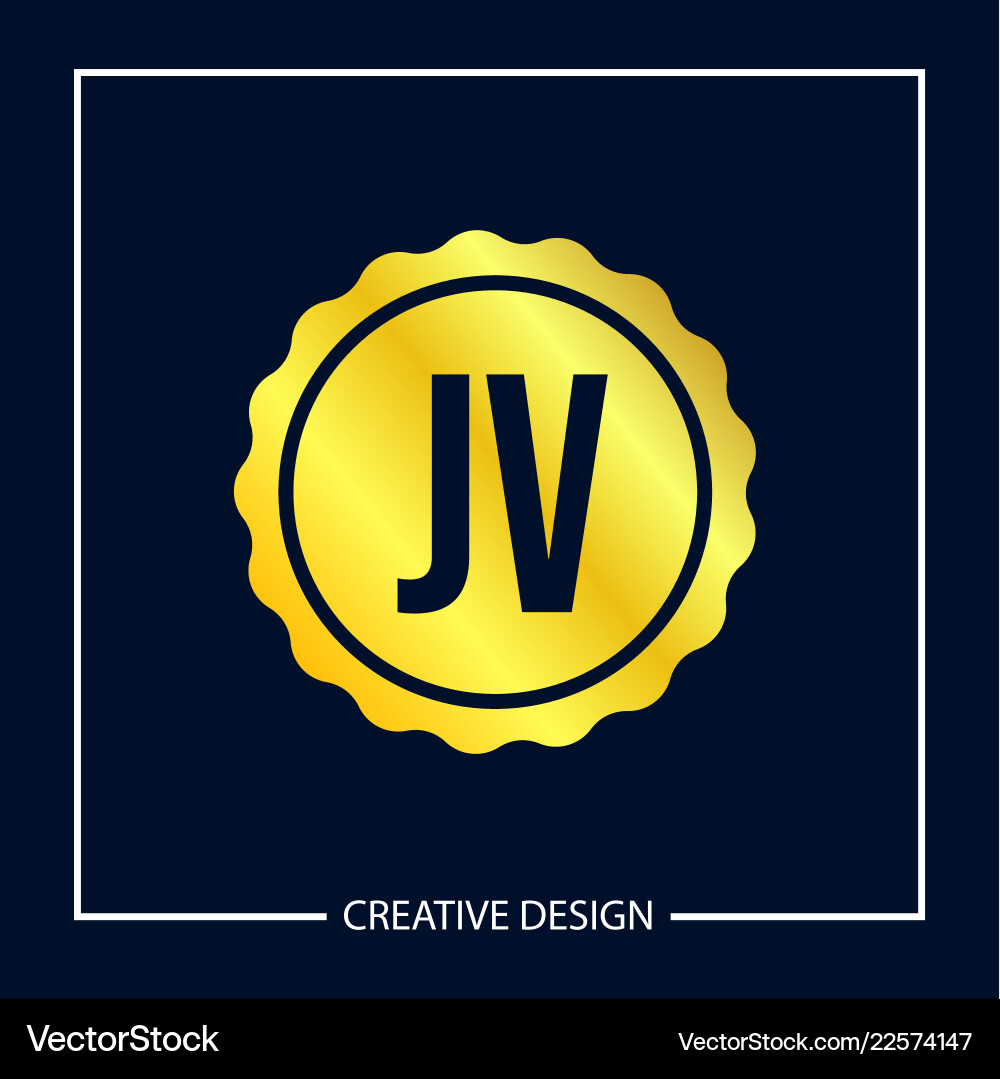 Initial letter jv logo template design Royalty Free Vector
