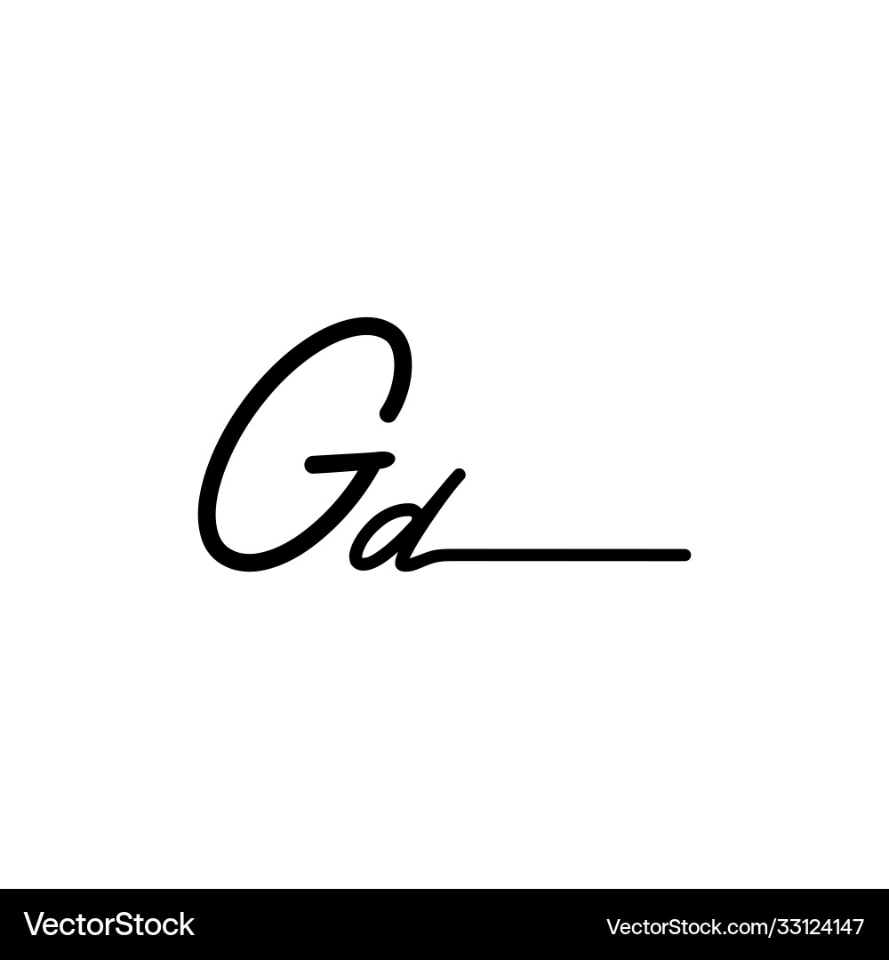 Letter gd signature logo template Royalty Free Vector Image