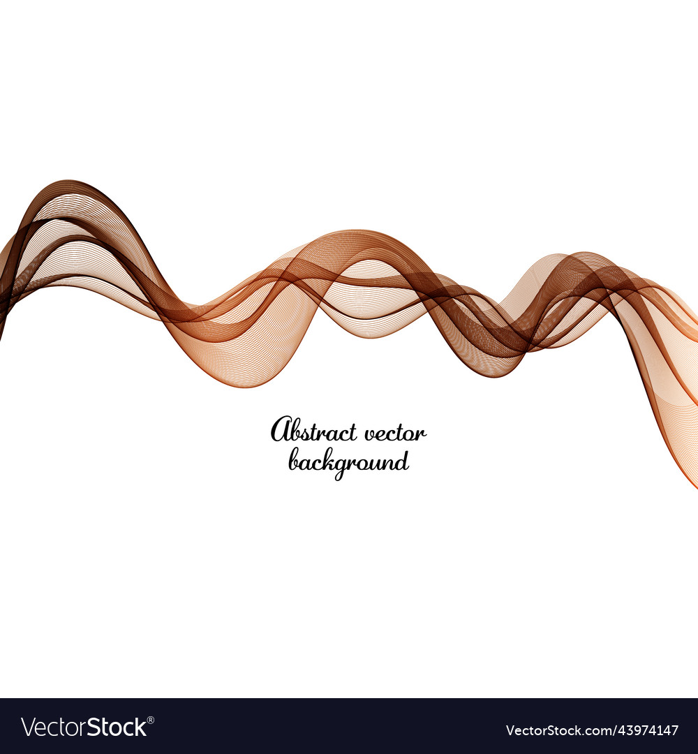 Movement of brown transparent wave lines on black Vector Image