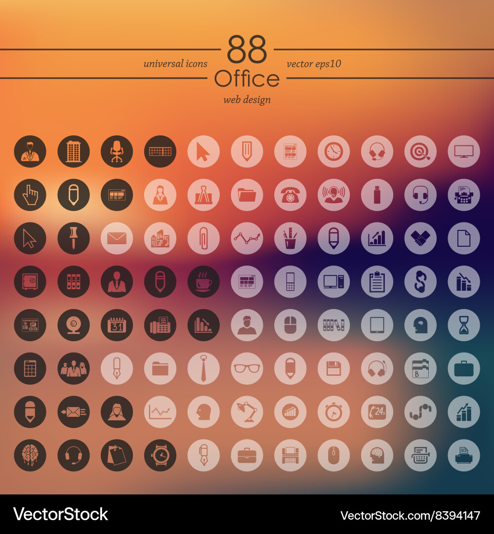 Set of office icons Royalty Free Vector Image - VectorStock