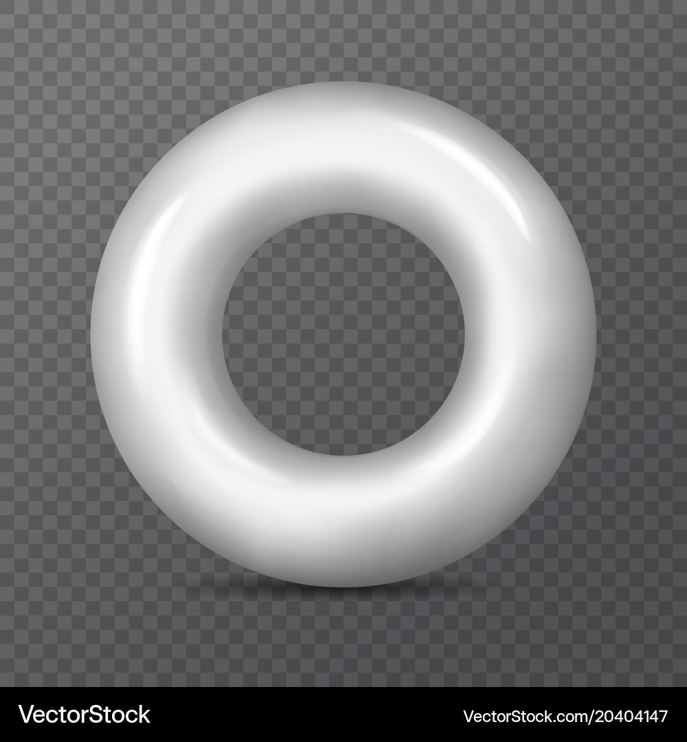 Torus or 3d lifebuoy on transparent background Vector Image