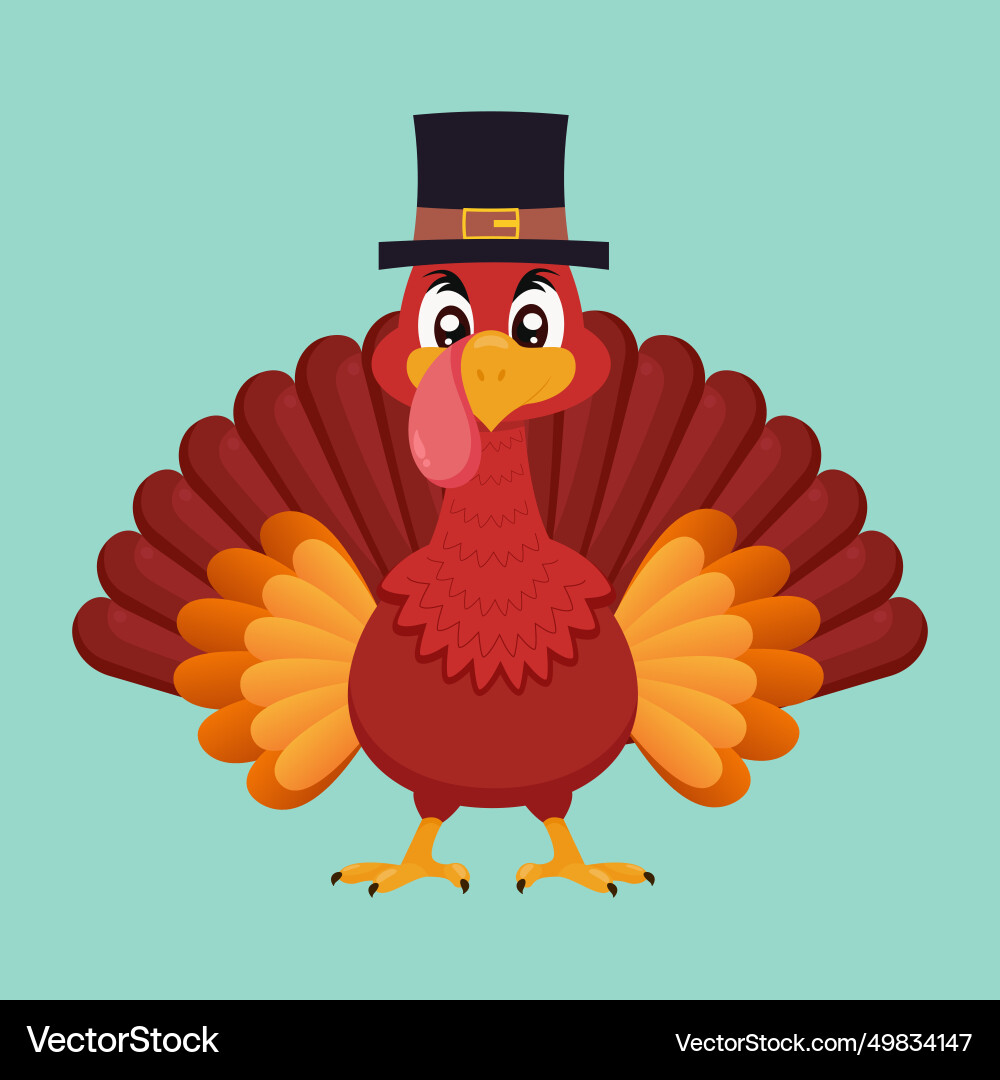 Turkey pilgrim Royalty Free Vector Image - VectorStock