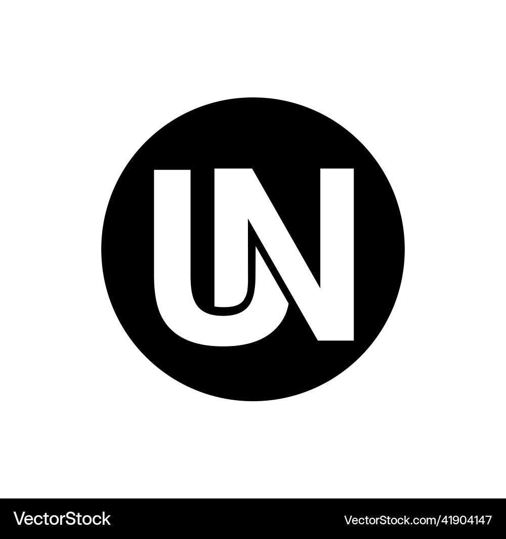 Un company name initial letters monogram symbol Vector Image