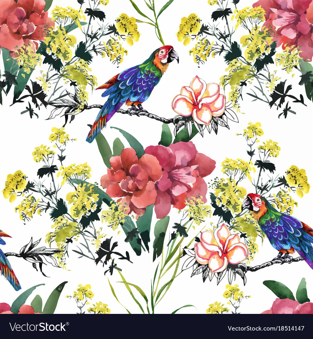 Watercolor hand drawn seamless pattern Royalty Free Vector