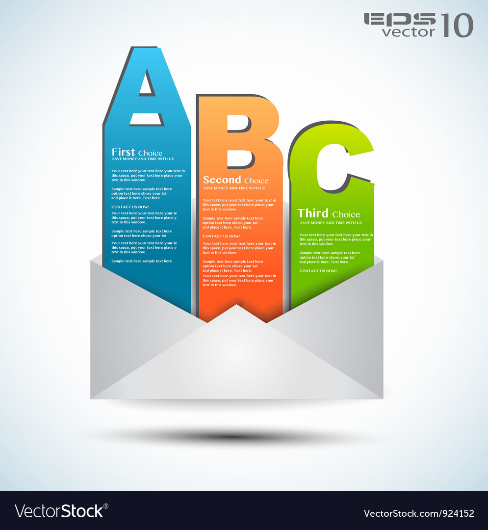 Abc bars mail Royalty Free Vector Image - VectorStock