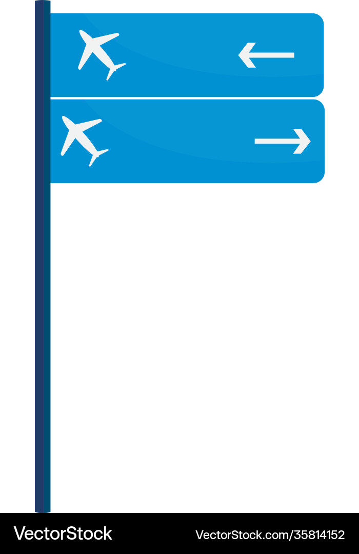 Airport road sign icon flat style Royalty Free Vector Image