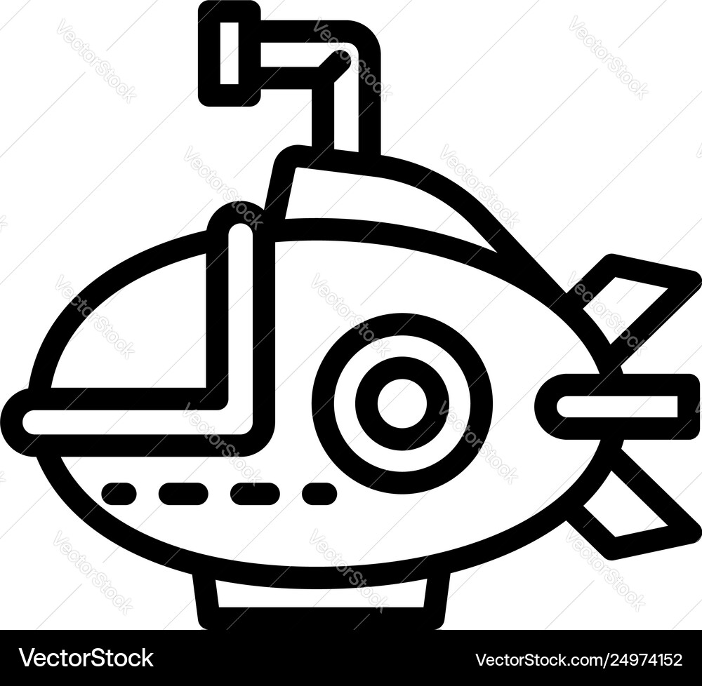 Bathyscaphe icon outline style Royalty Free Vector Image
