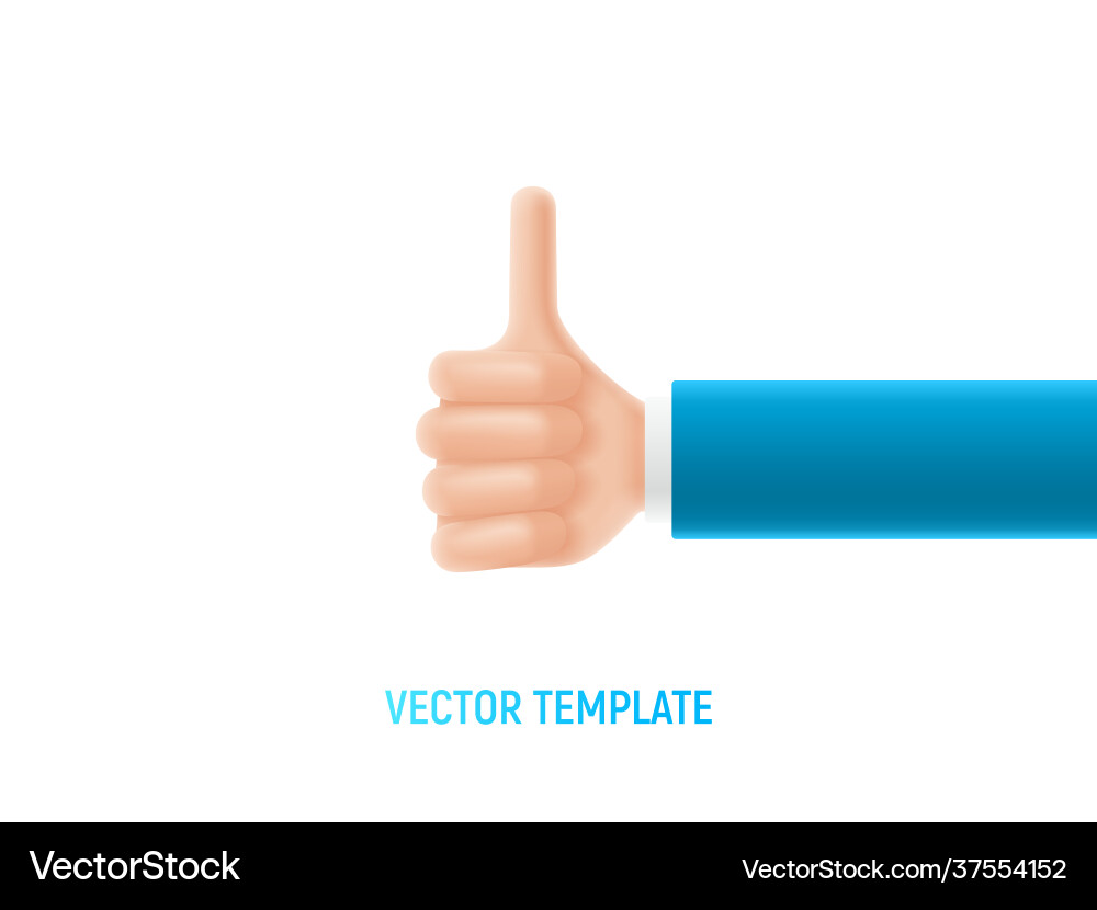 Cartoon hand shows thumb up sign Royalty Free Vector Image