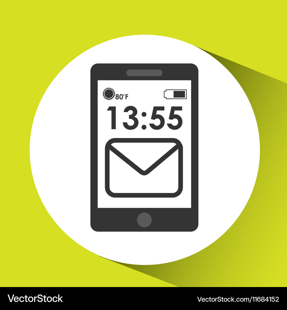 Cellphone internet email network media icon Vector Image