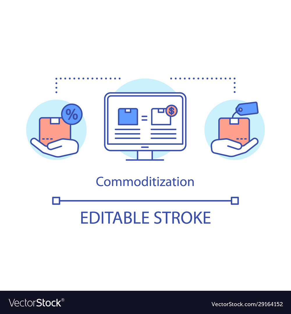 Commoditization concept icon customer service e Vector Image