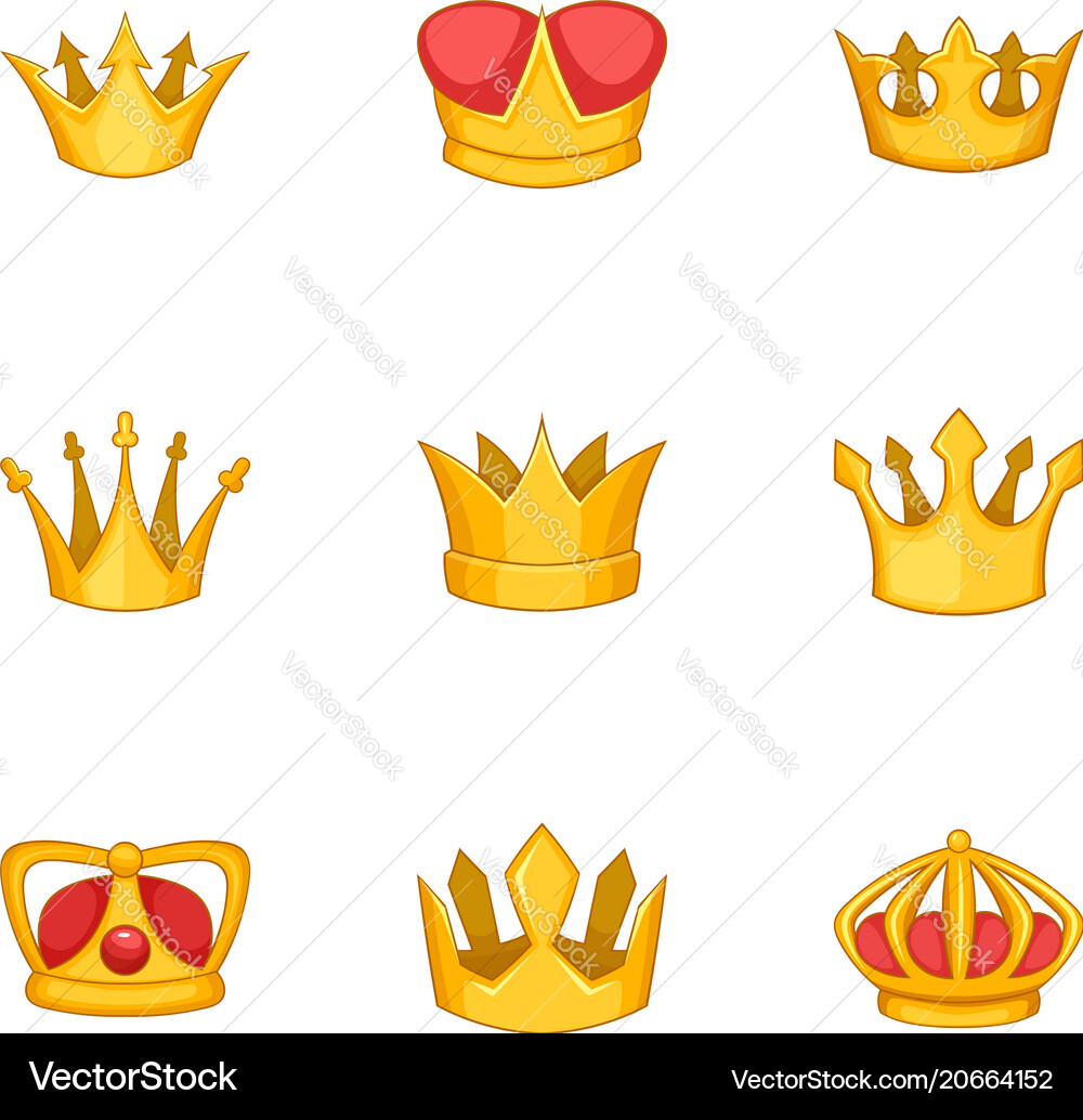 Corona icons set cartoon style Royalty Free Vector Image