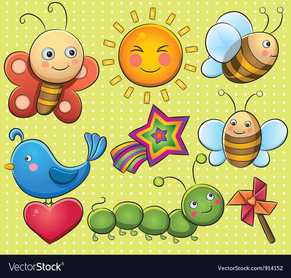 Cute Bugs Royalty Free Vector Image - VectorStock
