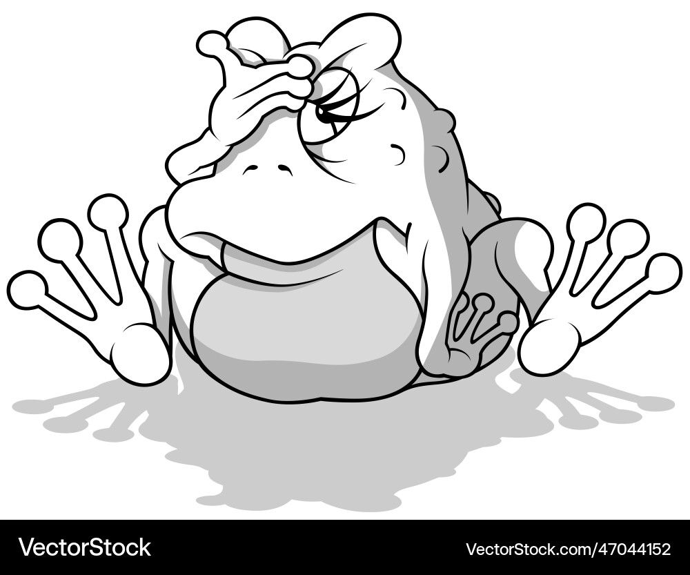 Drawing of a sitting frog Royalty Free Vector Image