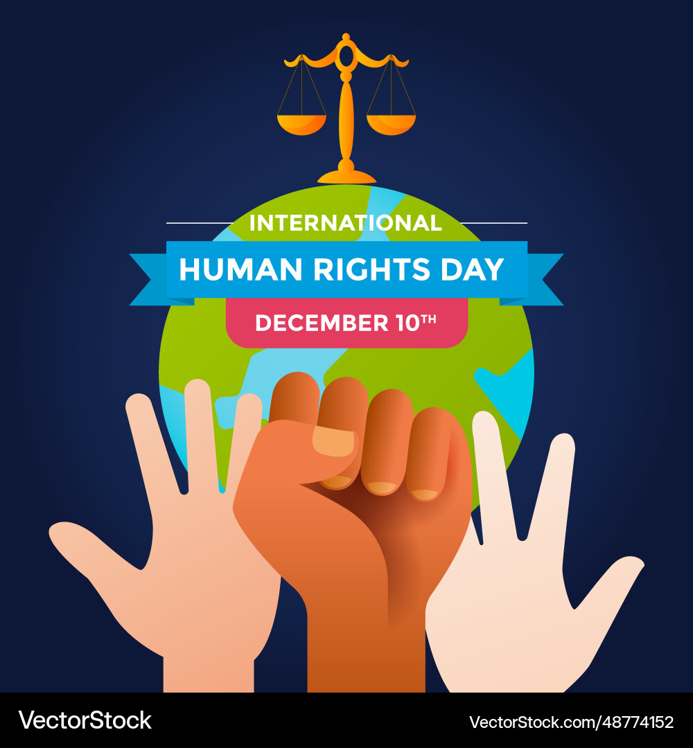 Free hand drawn international human rights Vector Image
