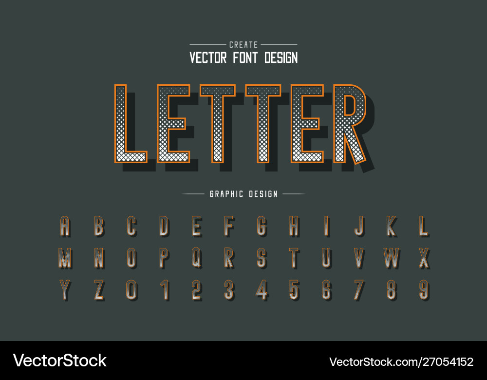 Halftone square font and alphabet digital letter Vector Image