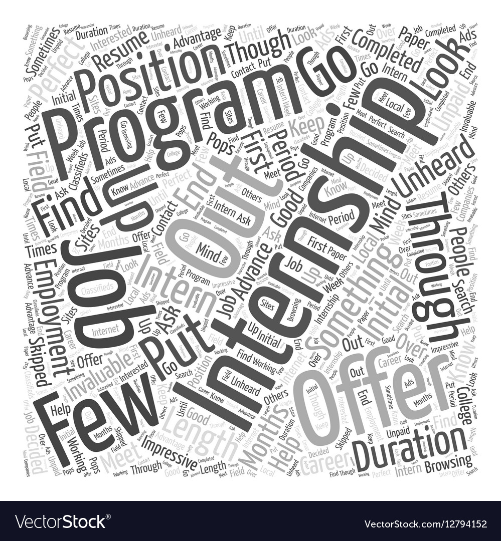 Internship programs Word Cloud Concept Royalty Free Vector