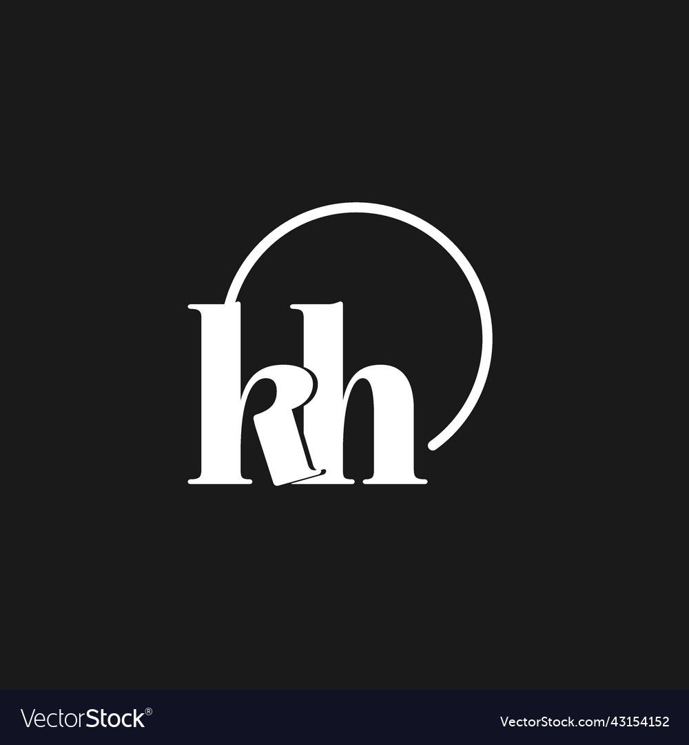 Kh logo initials monogram with circular lines Vector Image