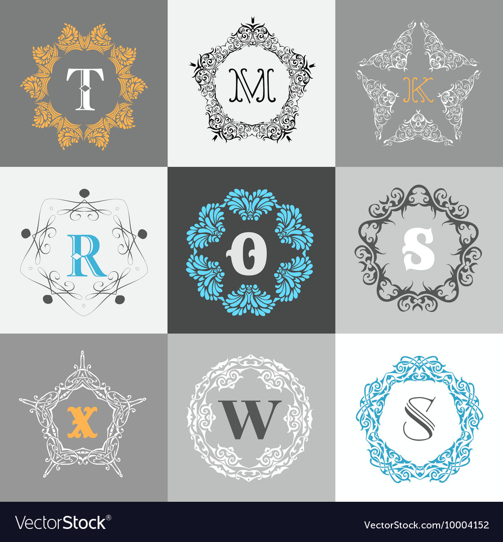 Monogram logo template Royalty Free Vector Image